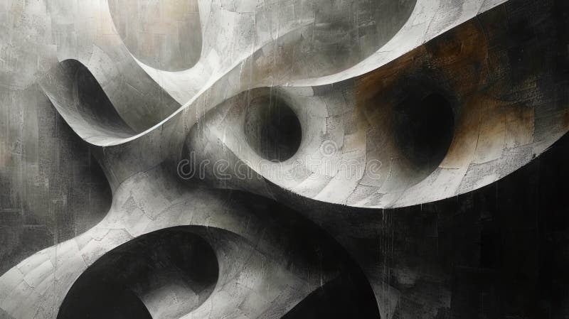 An Unusual Composition with Curved Lines and Geometric Figures ...