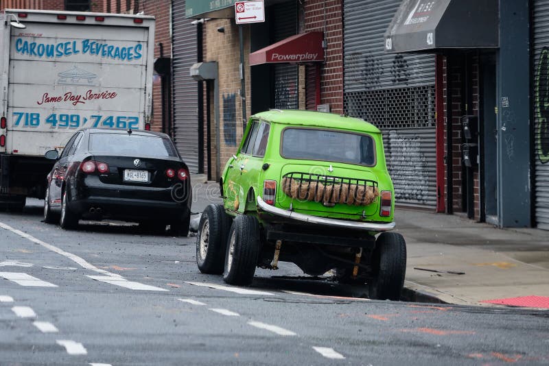 Unusual Custom Car with Oversized Wheels Editorial Photography - Image ...
