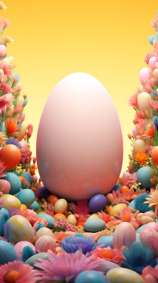 Unusual Design for Easter Using Acidic Colors, Surreal Reality. Stock ...