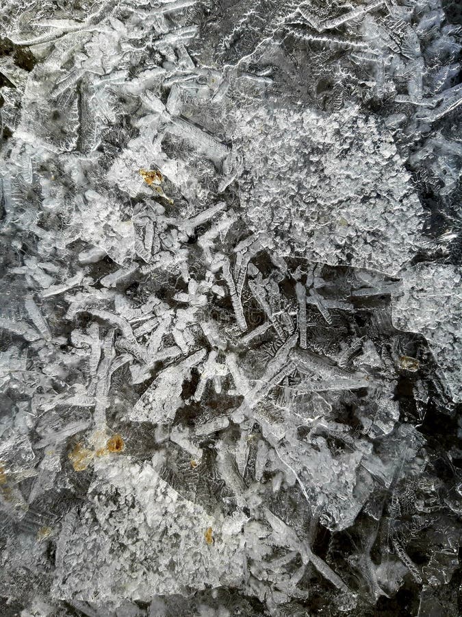 Unusual Drawings of Ice in Frozen Water Stock Image - Image of snow ...