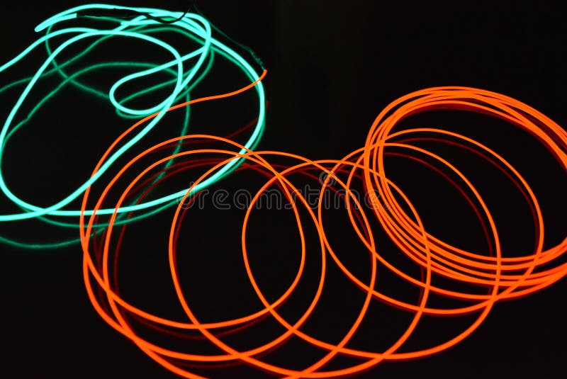 Unusual Glowing Blue and Red Thread, Twisting Wire, Structural and ...