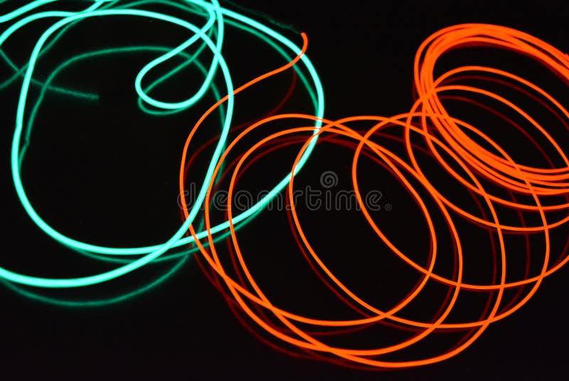Unusual Glowing Blue and Red Thread, Twisting Wire, Structural and ...