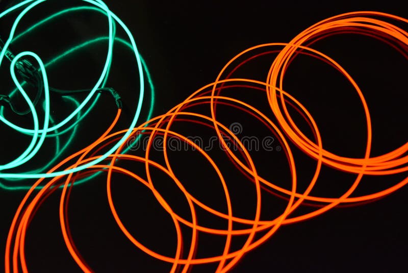 Unusual Glowing Blue and Red Thread, Twisting Wire, Structural and ...
