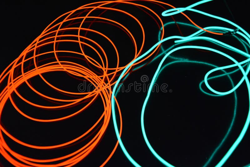 Unusual Glowing Blue and Red Thread, Twisting Wire, Structural and ...