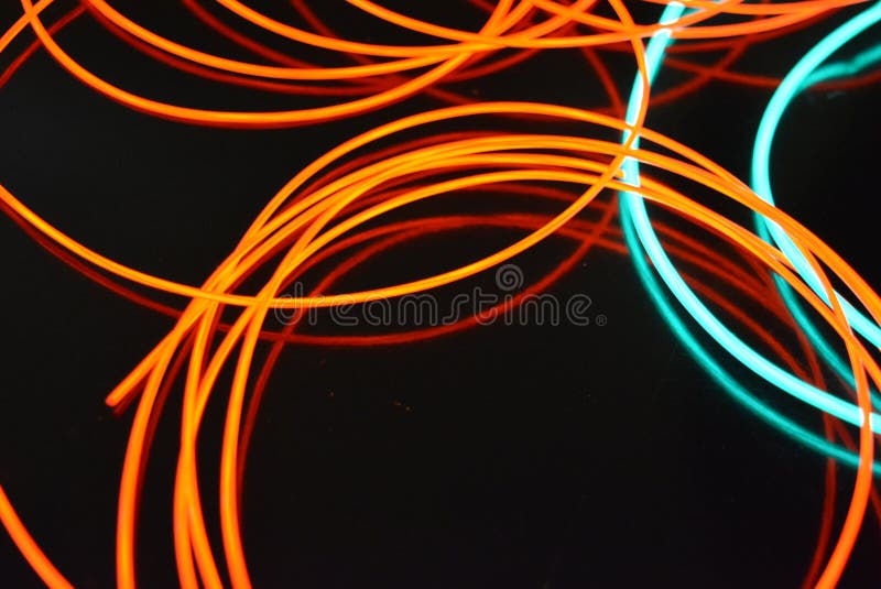 Unusual Glowing Blue and Red Thread, Twisting Wire, Structural and ...