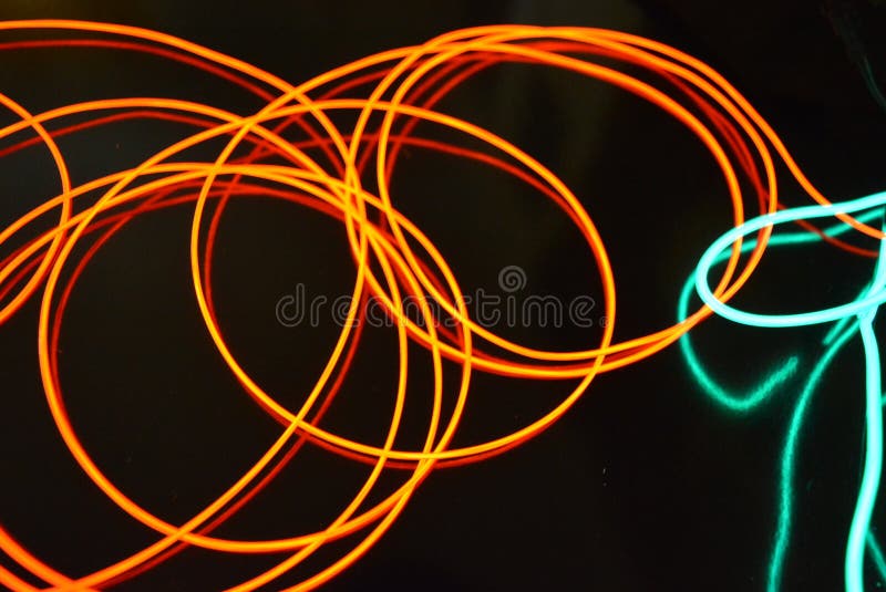 Unusual Glowing Blue and Red Thread, Twisting Wire, Structural and ...