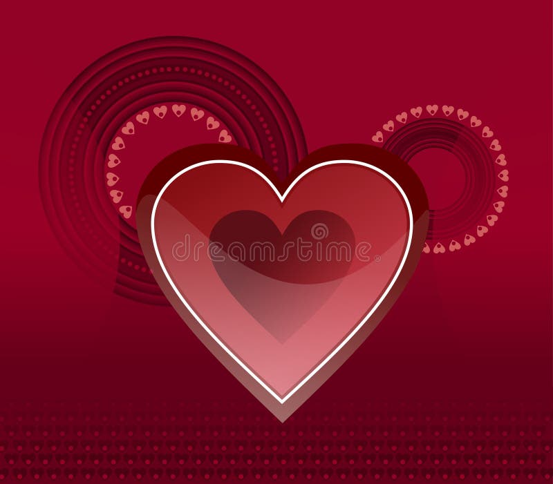 Unusual Red Heart Design Upholstery Stock Illustration - Illustration ...