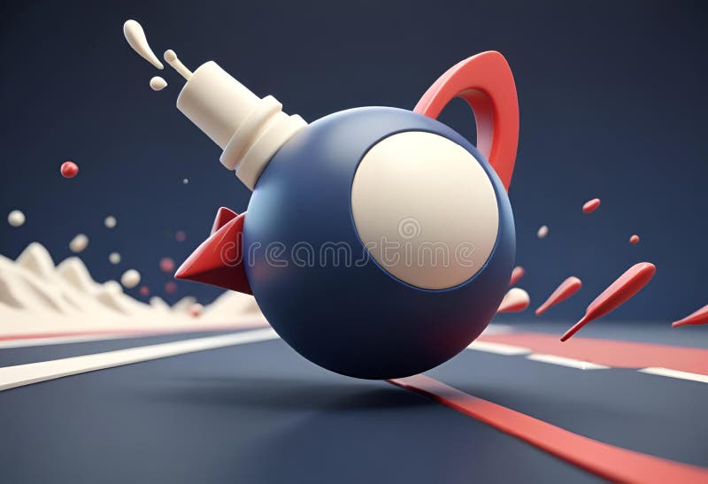 An Unusual Looking Rocket with Red, White and Blue Decorations Stock ...