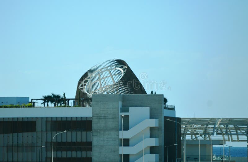 Unusual Modern Building with a Metal Circle Stock Image - Image of city, headquarters: 352711267