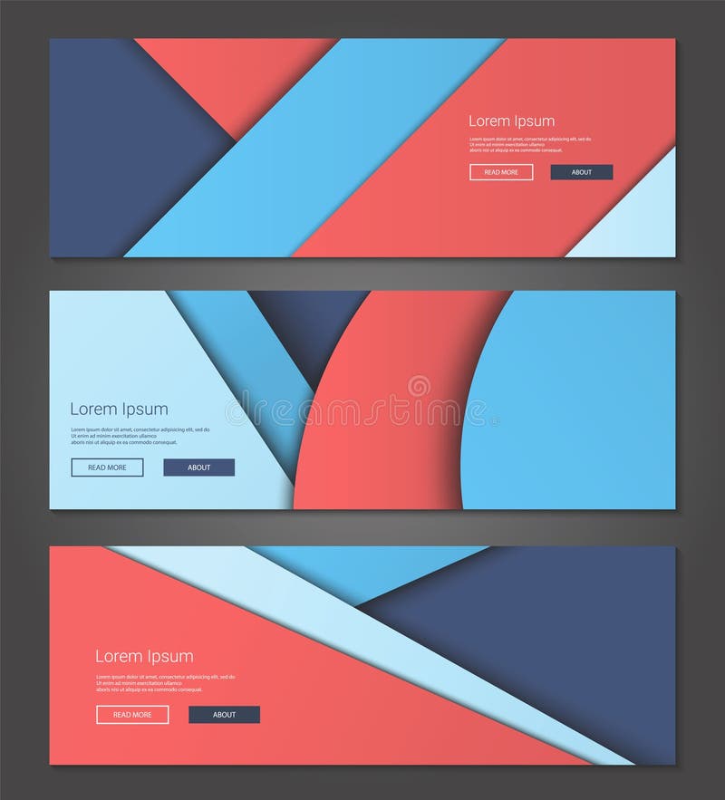 Unusual Modern Material Design Backgrounds Banners Set Stock ...