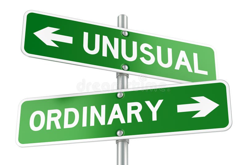 Unusual or Ordinary. Opposite Traffic Sign, 3D Rendering Stock ...