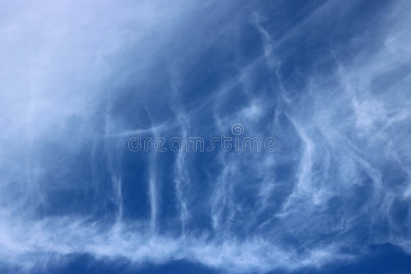 Unusual Pattern Wispy White Clouds in Blue Sky Stock Image - Image of ...