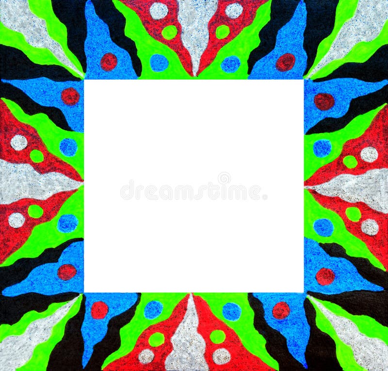 Unusual Patterned Bright Free Hand Drawn Border. Stock Illustration ...