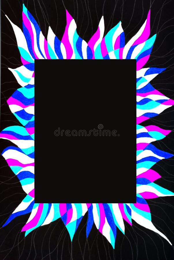 Unusual Patterned Bright Free Hand Drawn Frame. Stock Illustration ...
