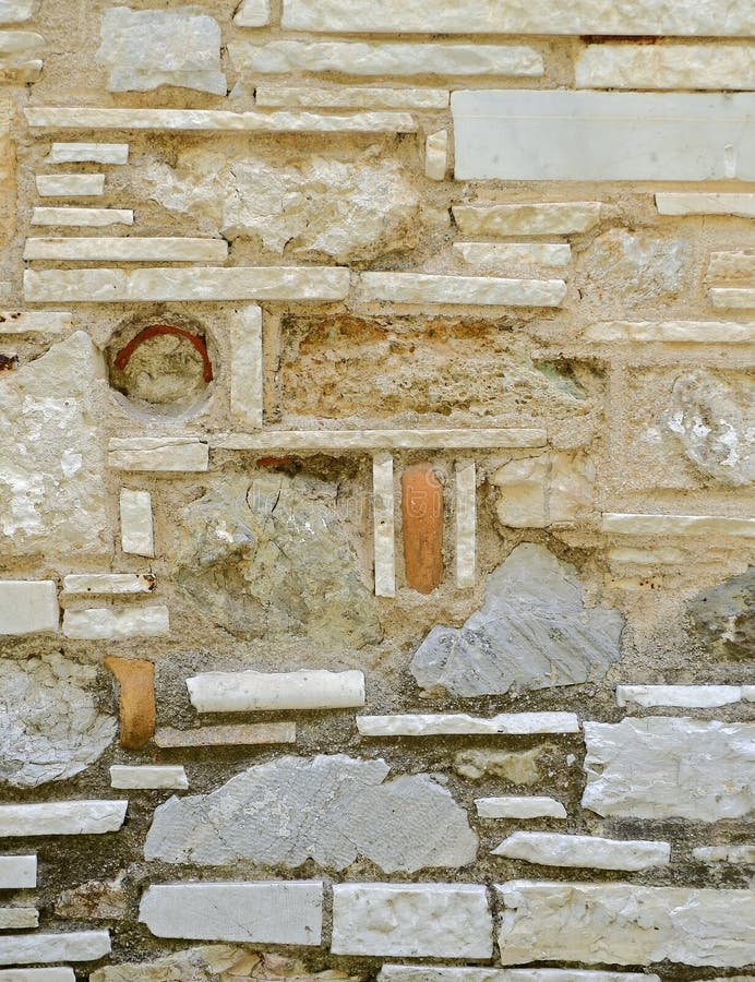 Unusual Random Shapes Stone Wall Closeup Stock Photo - Image of surface ...