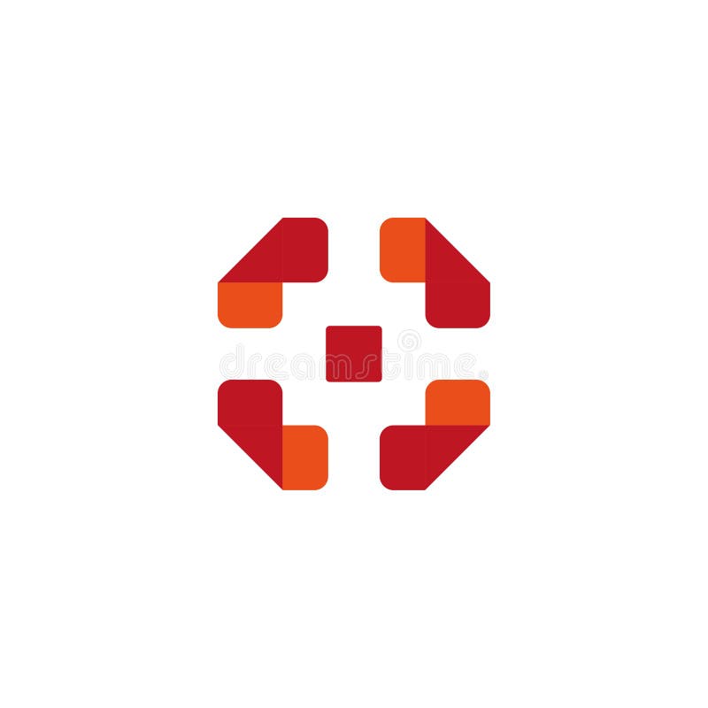 Unusual Red Octagon Logo with a Square in the Center. Vector ...