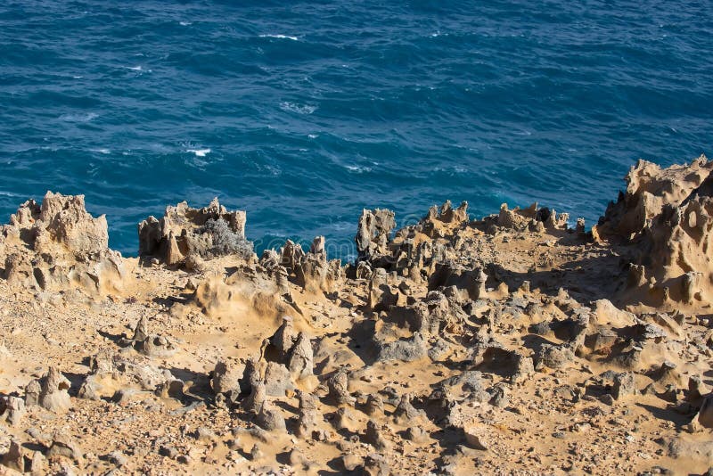 Unusual Rock Structure Against the Sea Water Background, Interesting ...