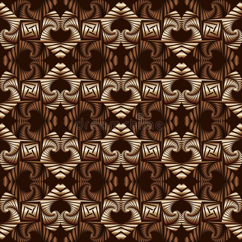 Unusual Seamless Pattern with Light and Dark Bronze Decorative Ornament ...