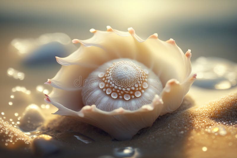 Unusual Shell Lies on the Shore Stock Illustration - Illustration of ...