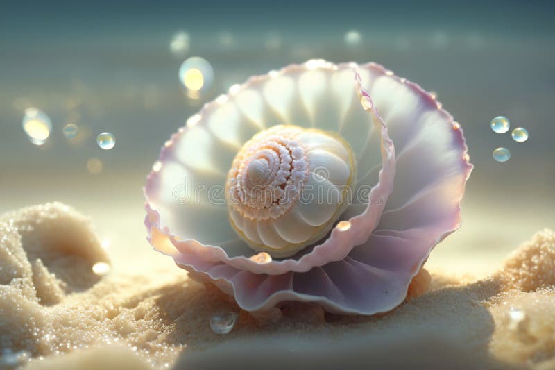 Unusual Shell Lies on the Shore Stock Illustration - Illustration of ...