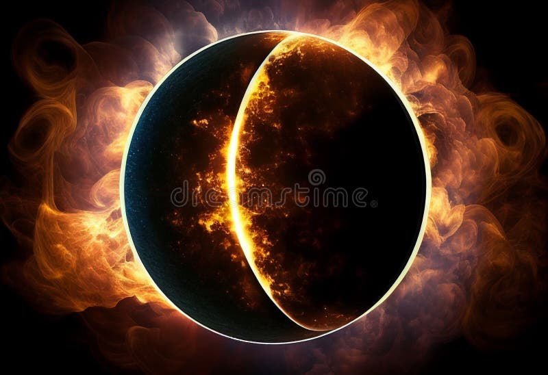 Unusual Solar Eclipse. Generating Ai Stock Illustration - Illustration ...