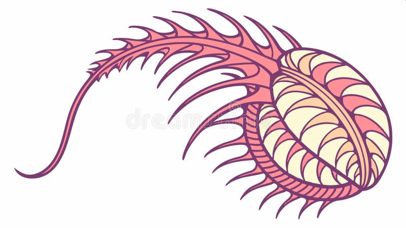 Unusual Spiky Creature with a Flowing, Segmented Tail Vector Design ...