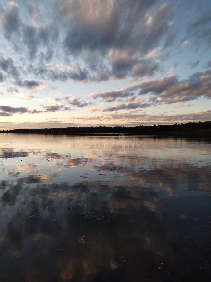 Unusual Sunset on the Volga River Stock Image - Image of nature, ocean ...