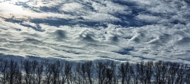 Unusual winter clouds. stock photo. Image of striped - 90020738