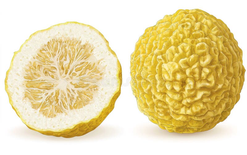 Unique Yellow Fruit with a Textured Exterior and a Segmented Interior ...