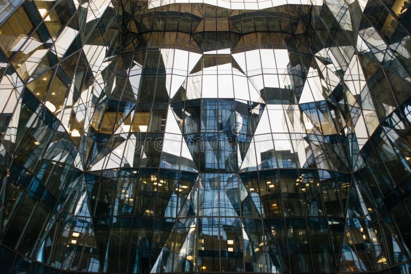 Complex Shape of Glass Walls Stock Photo - Image of outside, city ...