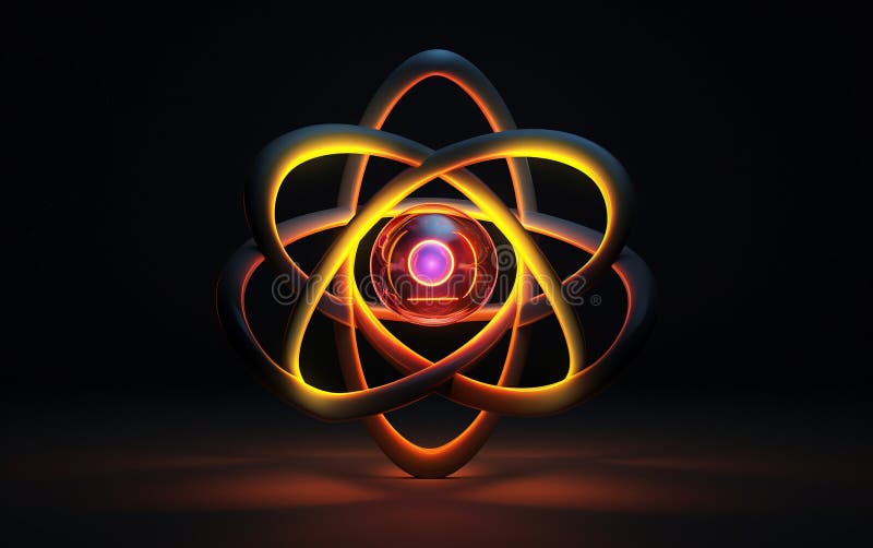 Fusion Cosmos Mark: AI-Rendered 3D Atomic Galactic Logo Stock ...