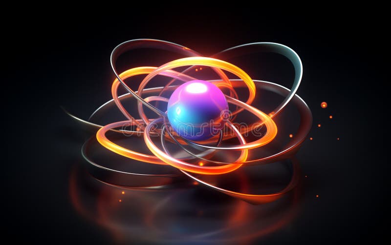 Fusion Cosmos Mark: AI-Rendered 3D Atomic Galactic Logo Stock ...