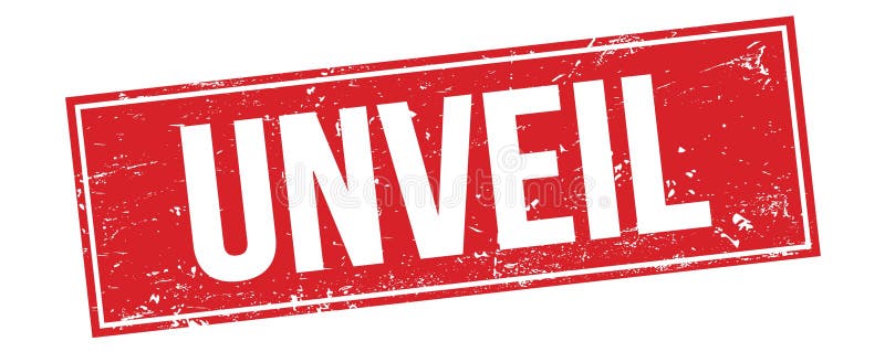 UNVEIL Text on Red Grungy Rectangle Stamp Stock Illustration ...