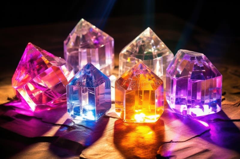 Unveiled Gems Under Bright Light from a Solar-powered Facility Stock ...