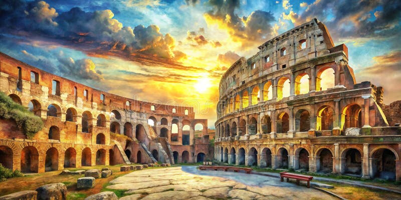 Unveiling the Ancient Roman Coliseum a GroundLevel Perspective of the ...
