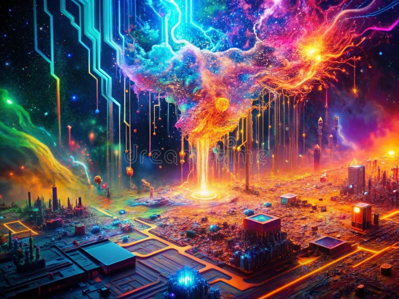Unveiling the Chaotic Beauty of a GlitchInfused it Network a Surreal ...