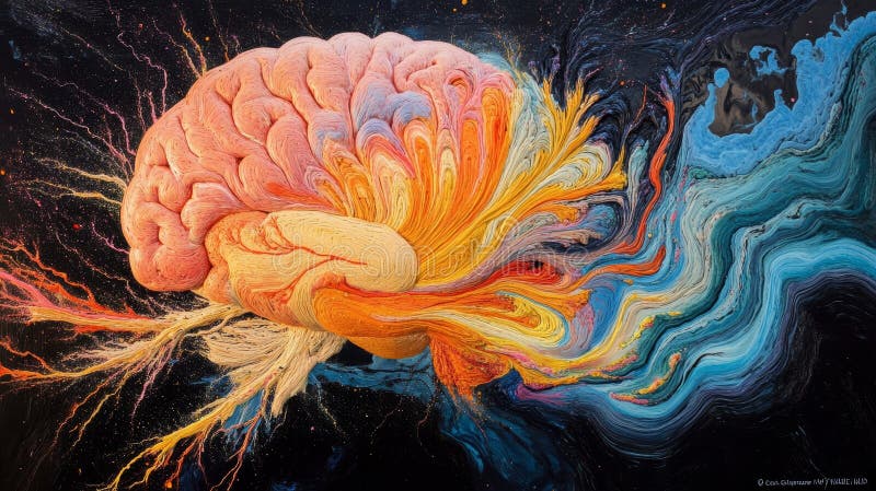 Unveiling Cognitive Processes a Vibrant Depiction of Brain Activity and ...