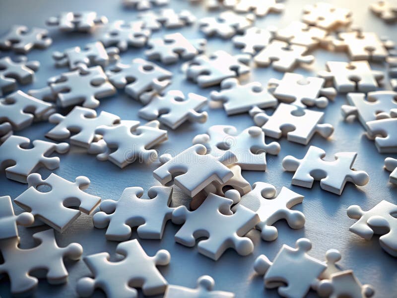 Unveiling Collaborative Solutions Abstract White Puzzle Pieces ...