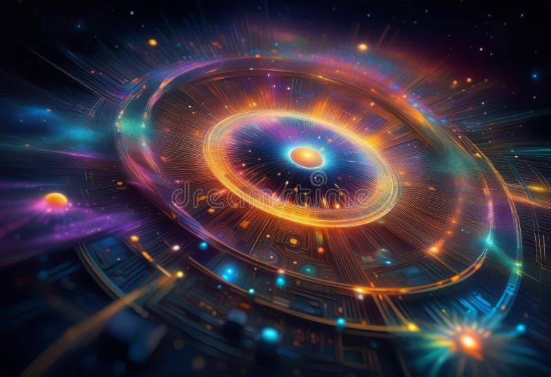 Unveiling the Cosmic Beauty of Quantum Computing Stock Illustration ...