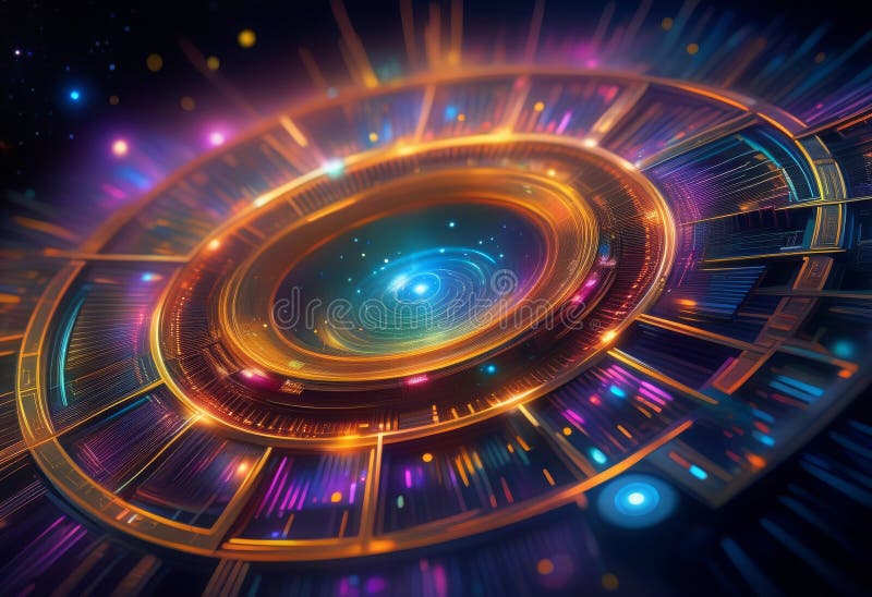 Unveiling the Cosmic Beauty of Quantum Computing Stock Illustration ...