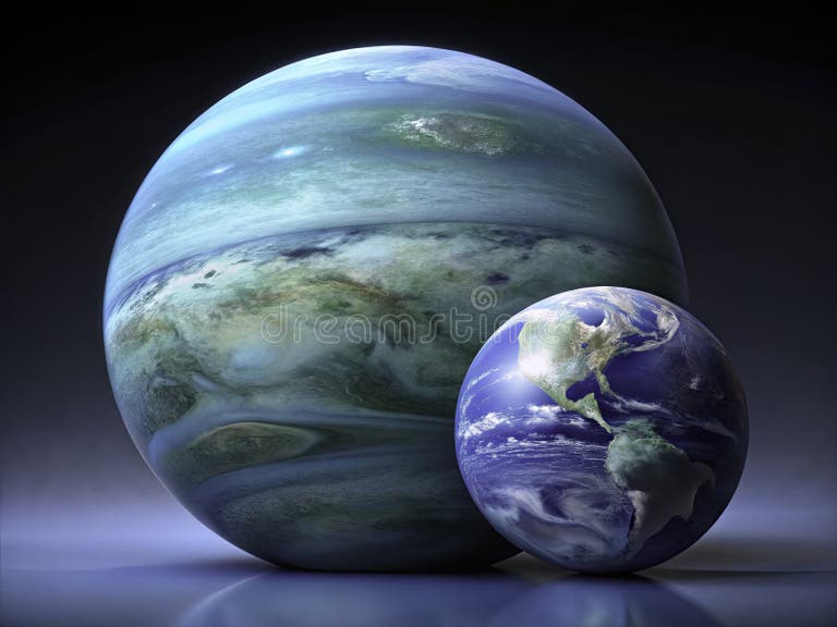Unveiling the Cosmic Giants Neptune and Earths Size Comparison on an ...