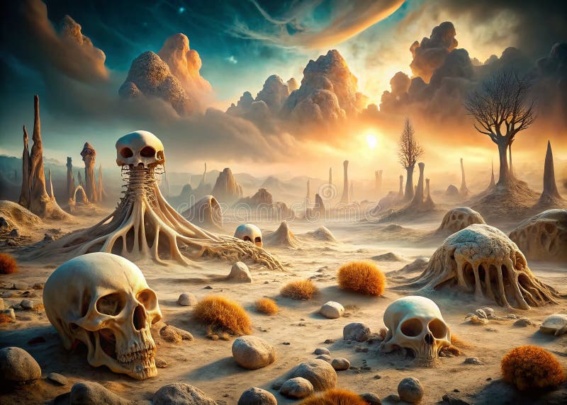 Unveiling a Dreamlike Bone Landscape Ethereal Skeletal Forms in a ...