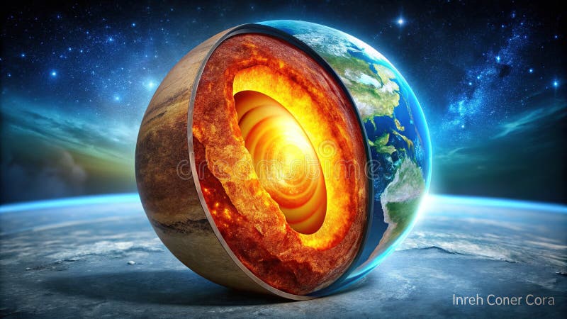 Unveiling Earths Inner Core a Detailed 3D Rendering of the Planets ...