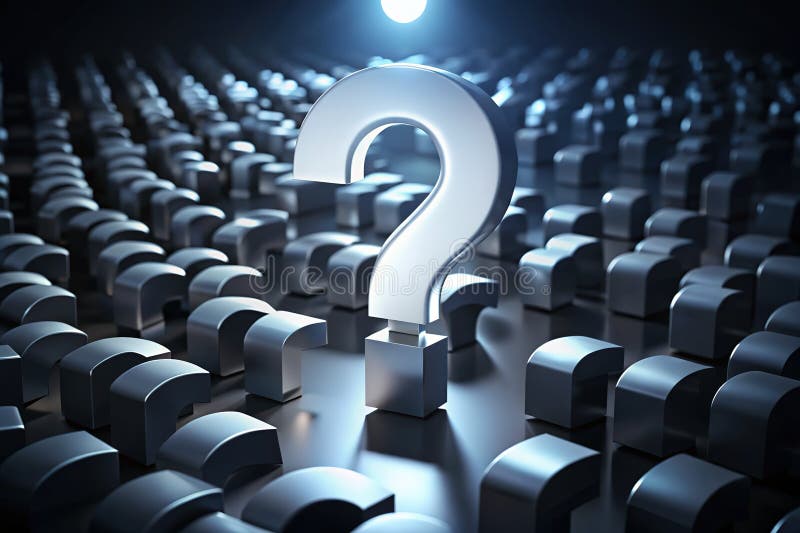 Unveiling the Enigma a 3D Rendered White Question Mark Against a ...