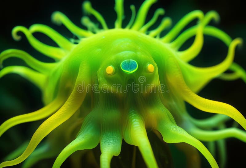 Unveiling the Enigmatic Beauty of a Bioluminescent Monstrosity Stock ...