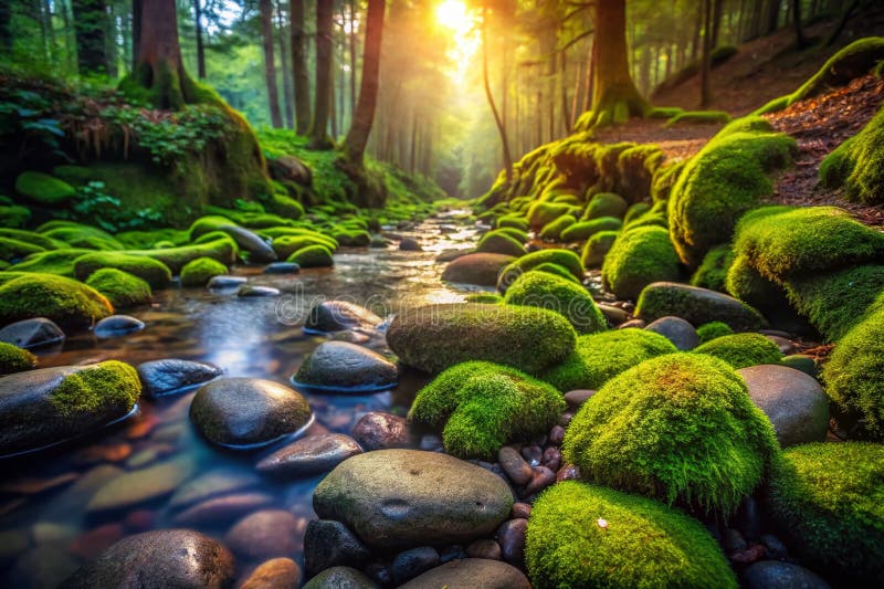 Unveiling the Exquisite Textures of a Forest Riverbed Path a Macro ...