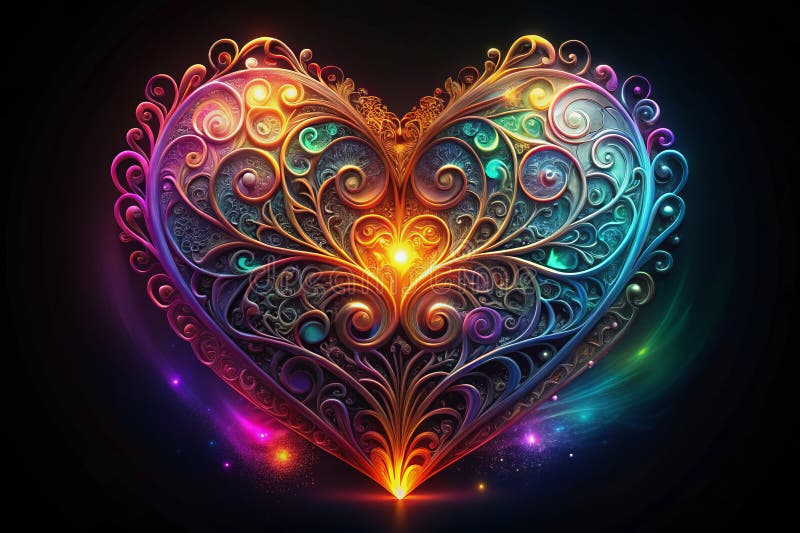 Unveiling a Heart of Light Filigree Pattern Explodes in a Burst of ...