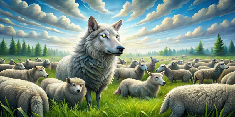 Unveiling the Hidden Predator a Wolf Camouflaged within a Sheep Flock a ...
