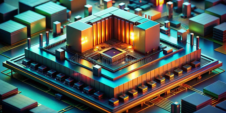 Unveiling the Inner Workings of a Modern Computer Chip an Isometric ...