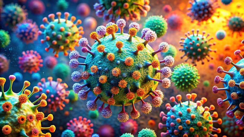 Unveiling the Intricate Architecture of a Complex Virus a 3D Microscopic Rendering Stock ...